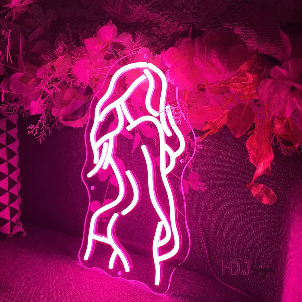 Women Sexy Neon Sign Light Sexy Lady Neon LED Sign Bedroom Room Decor ...