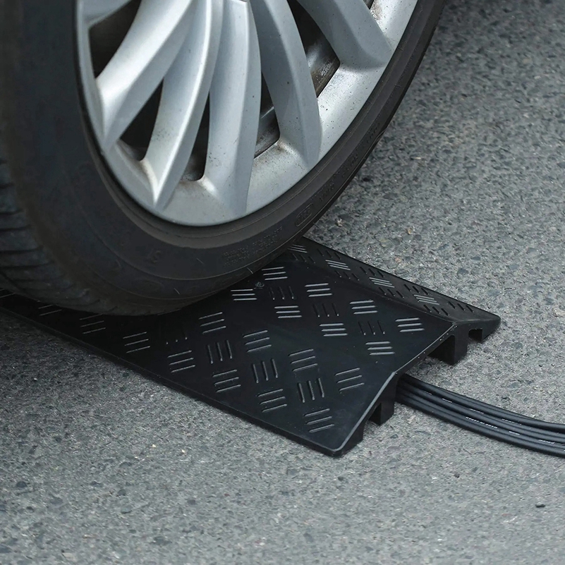 【SP】PVC Black Floor Cord Cover Duct Cord Protector For Slow Down Cable ...
