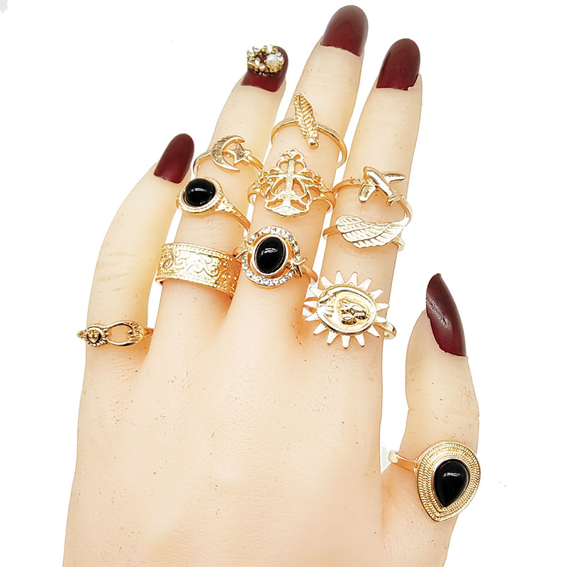 30pcs/Lot Wholesale New Design Mix Style Finger Rings For Women Black ...