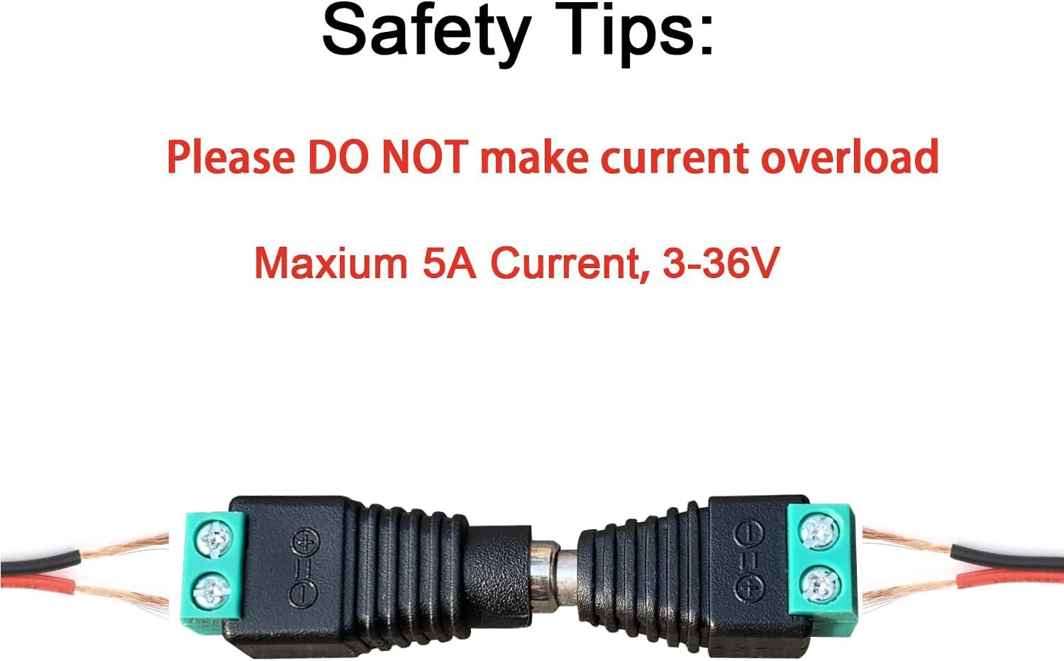 New 12V DC Power Connector 5.5mm x 2.1mm, CENTROPOWER (10 Male + 10 ...