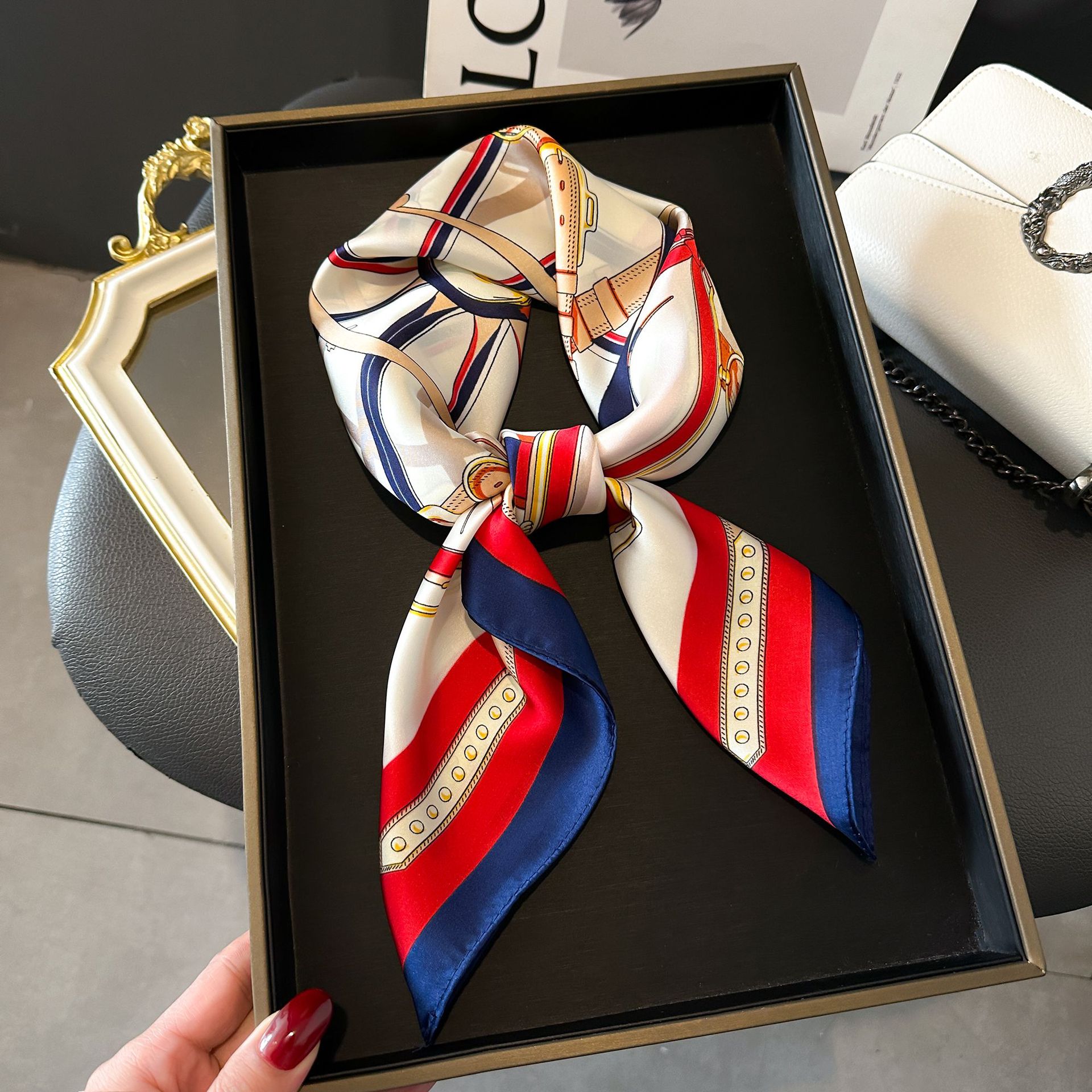 Parsimonious New Women's Printed Hair Collar Square Scarf 70CM (27 ...