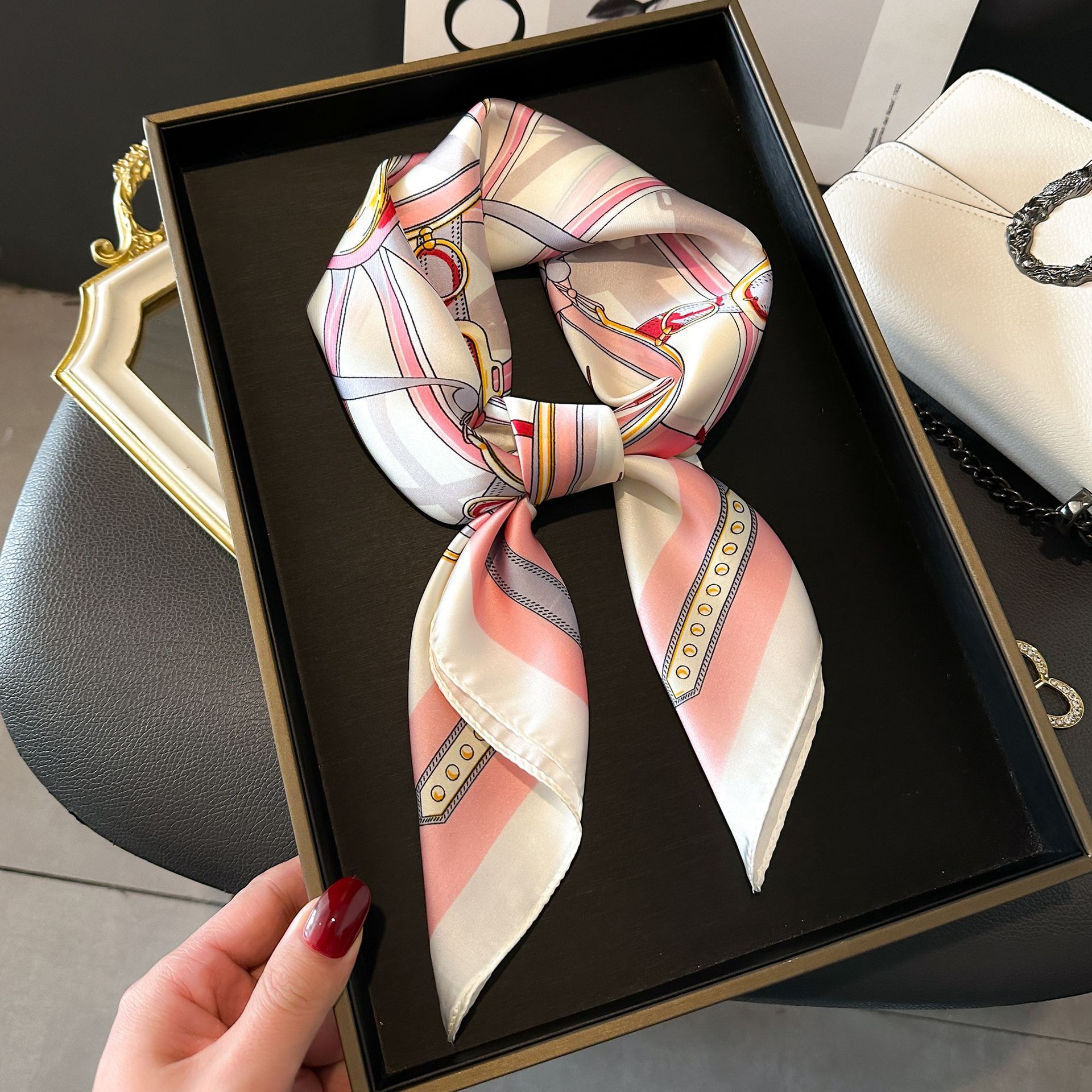 Parsimonious New Women's Printed Hair Collar Square Scarf 70CM (27 ...
