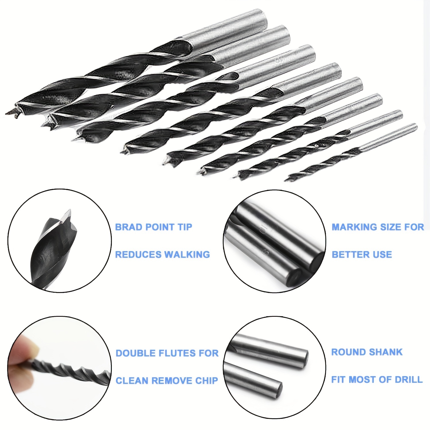 Wood Metric Drill Bits with Durable Case Wood Working Tool for for ...