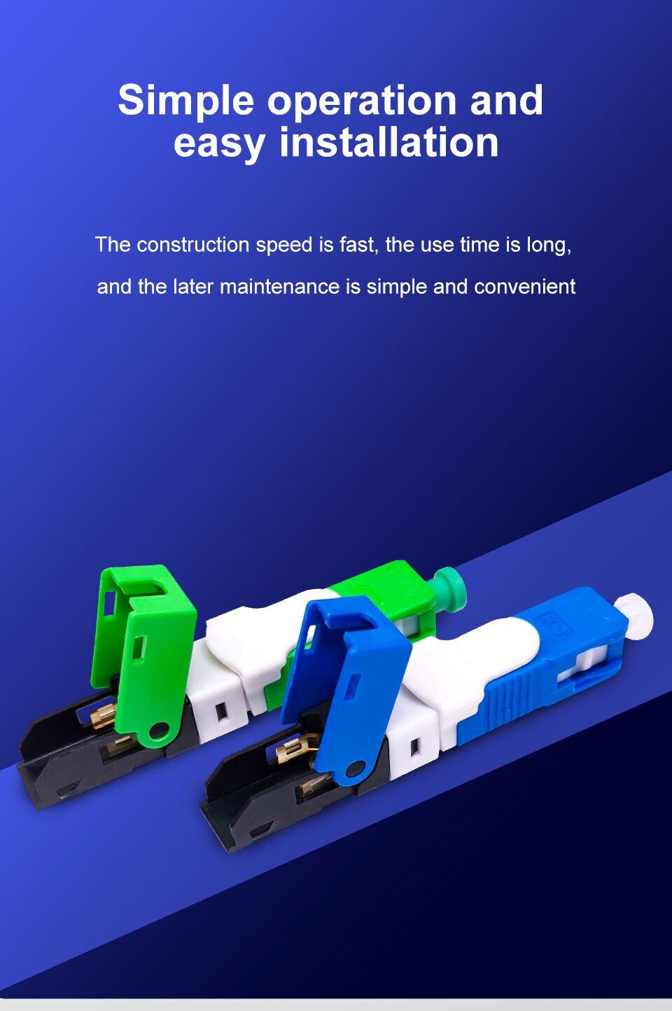 JT-COM 10pcs FTTH Fiber Optic ESC250D SC Connector UPC BLUE | APC GREEN ...