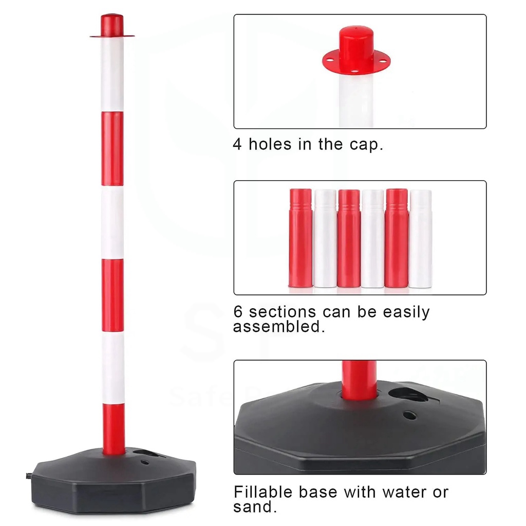 SP*Traffic Delineator Post Cones Traffic Safety Barrier with Fillable ...
