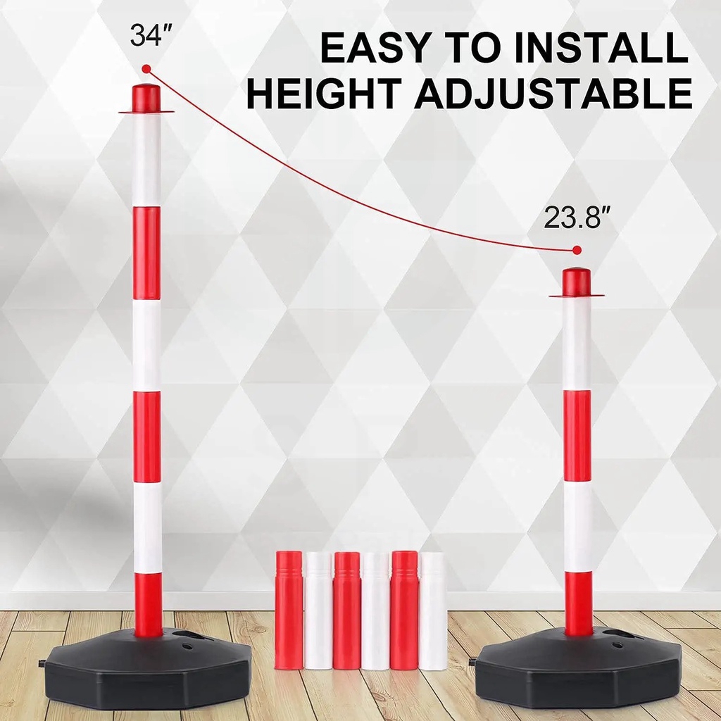 SP*Traffic Delineator Post Cones Traffic Safety Barrier with Fillable ...