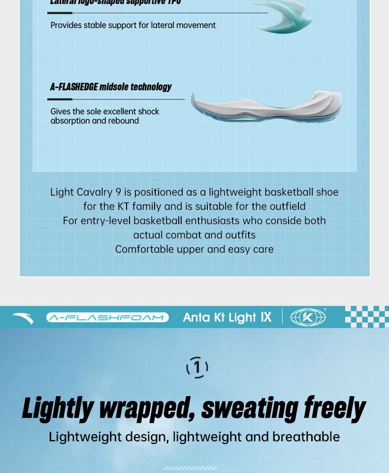 ANTA KT Light Cavalry 9 Klay Thompson Men Basketball Shoes Cushion Wear ...