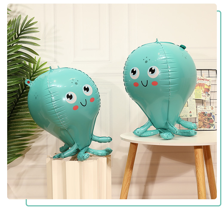 33 inch 4D standing octopus balloon wedding decoration balloon children ...