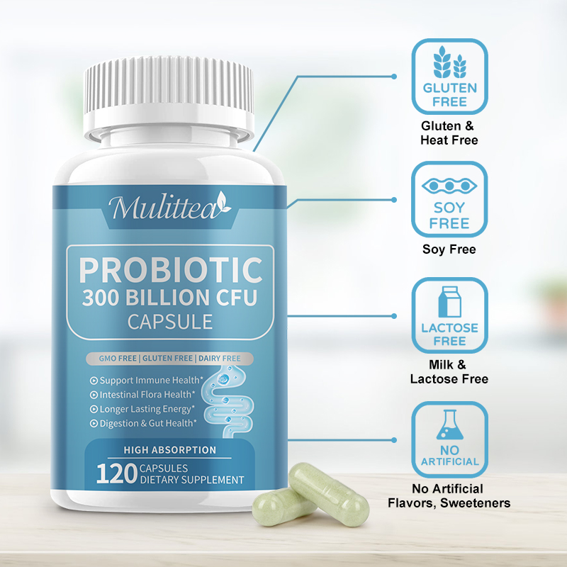 Mulittea Probiotic Hard Capsules 300 Billion CFU Active Organisms ...