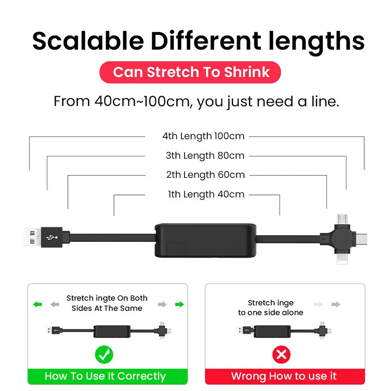 3.1 A Fast Charge USB Cable, Triple Telescopic Design | Shopee Philippines