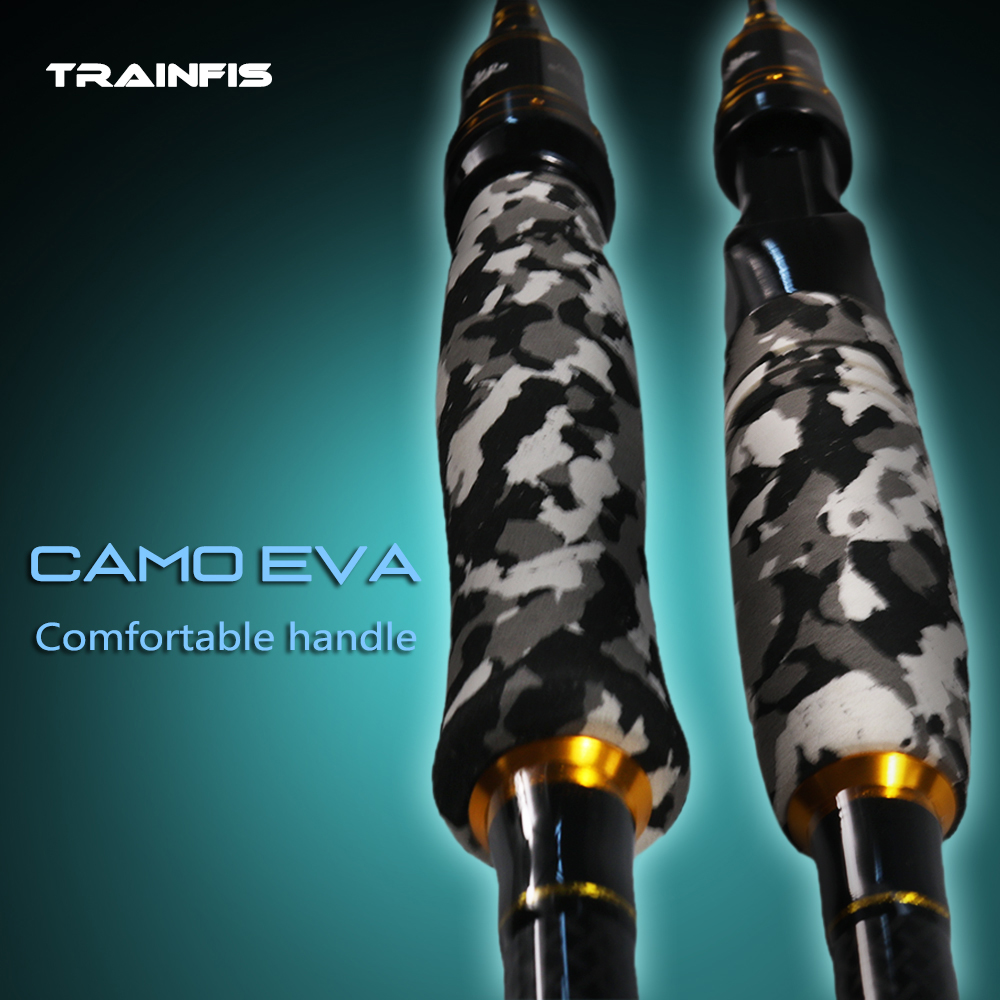 【TRAINFIS】2Tips 1.8m/2.1m Camouflage Fishing Rod M/MH Fishing Rod Spinning Rod Baitcasting Rod ...