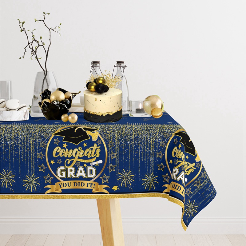 PE 220*130cm Congrats Grad Table Cover Grad Tablecloth Grad Table Cover ...
