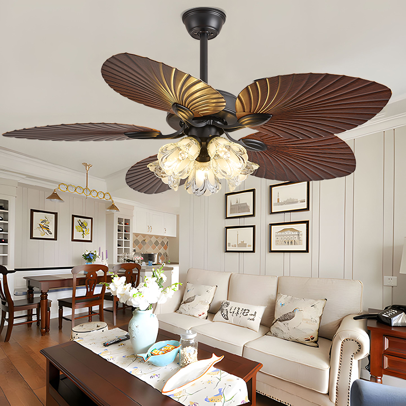 GOGEOUS 52inch Ceiling Fan With Light Remote 3 Colors Dimming 6 Speed ...