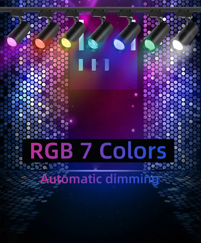 Track Light LED RGB Spotlight Color Set Stage Lighting Fixture Lamps ...