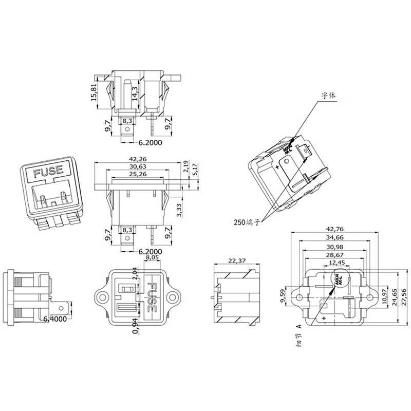 Car Compressor Refrigerator Dedicated Two-in-One Female Seat Belt Fuse ...