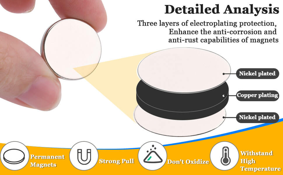 10 Pcs Super Strong Neodymium Disc Magnets, Small Magnets for Dry Erase ...