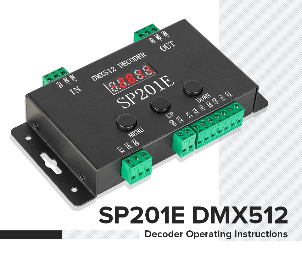BTF-LIGHTING SP201E DMX512 LED Decoder Controller 5CH PWM SPI Pixels LED Light Strip SK9822 ...