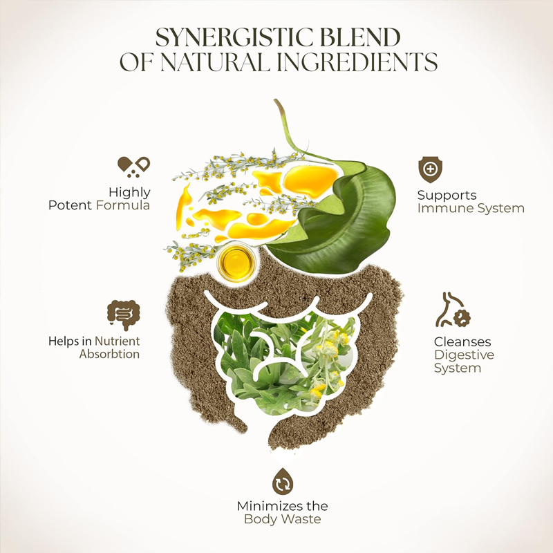 CREVIP wormwood black walnut leaf intestinal cleansing dietary capsule ...