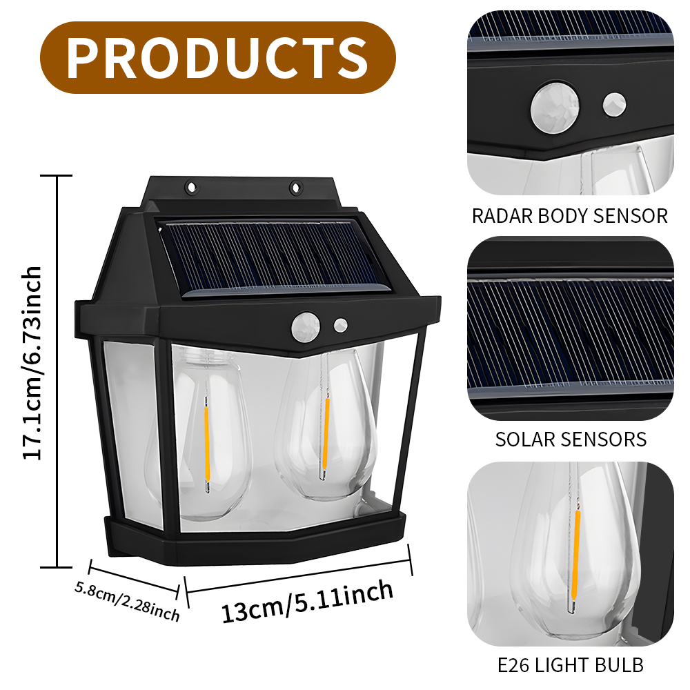 Solar Outdoor Wall Lights HOT LED Motion Sensor Waterproof Solar Wall ...