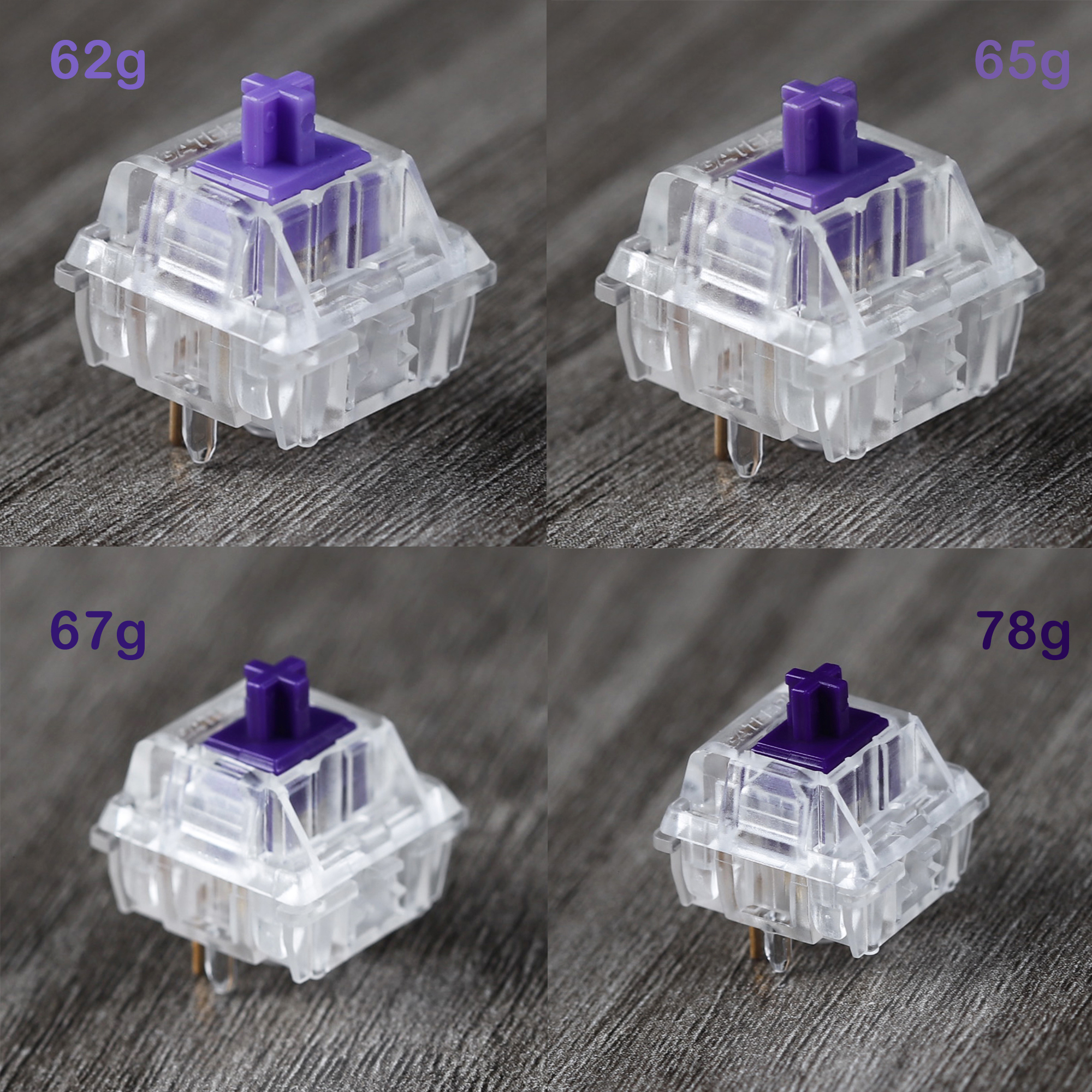 10-Pack Gateron Zealio V2 Purple Switch Tactile 62g 65g 67g 78g 5pin ...
