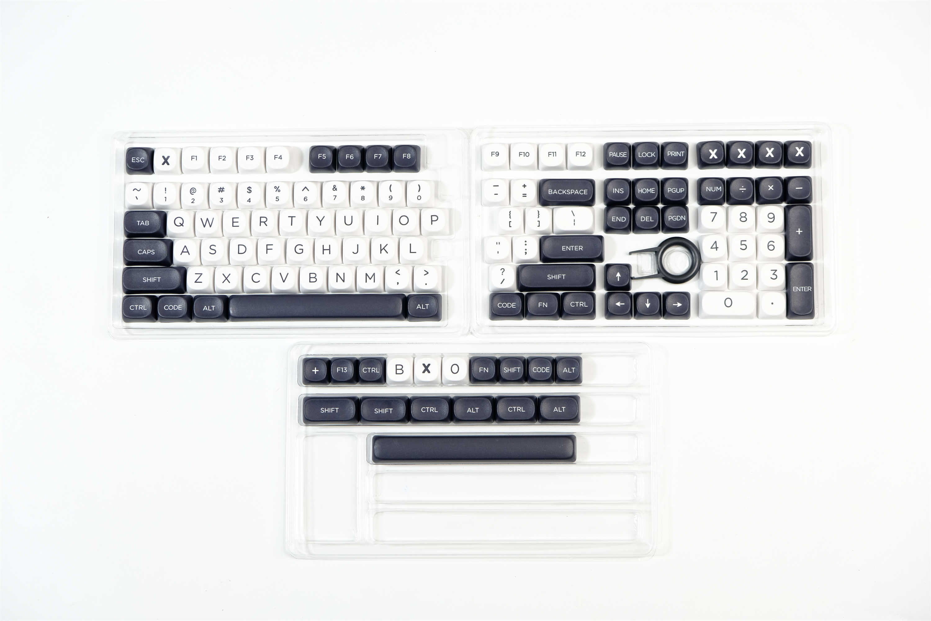 GMK Minimalist black white keycaps, 126 Keys keycaps MOA Profile DYE ...