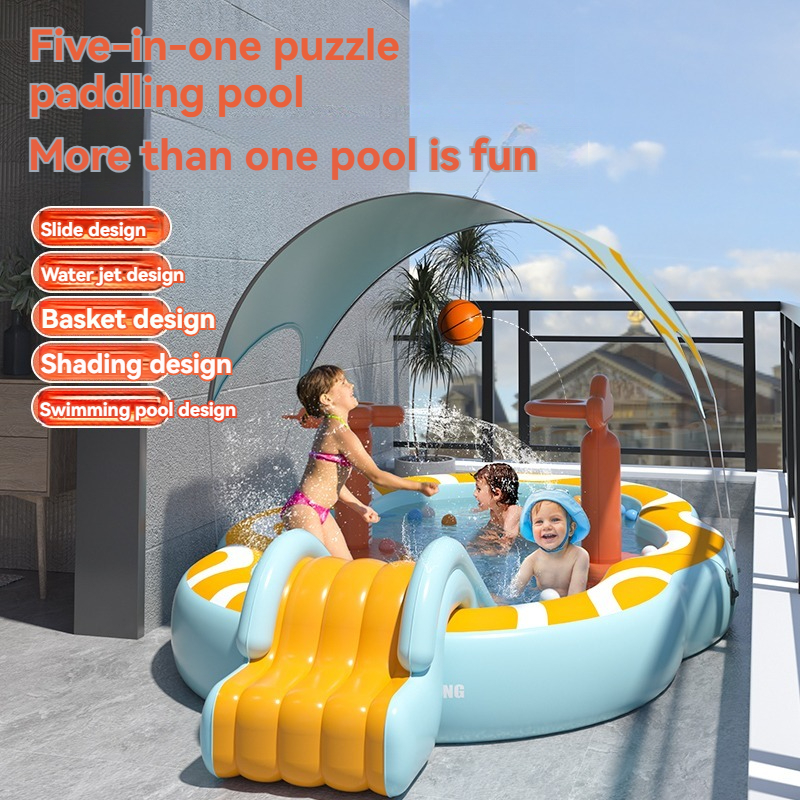 5In1 Inflatable Swimming Pool For Kids Portable Family Swimming Pool ...