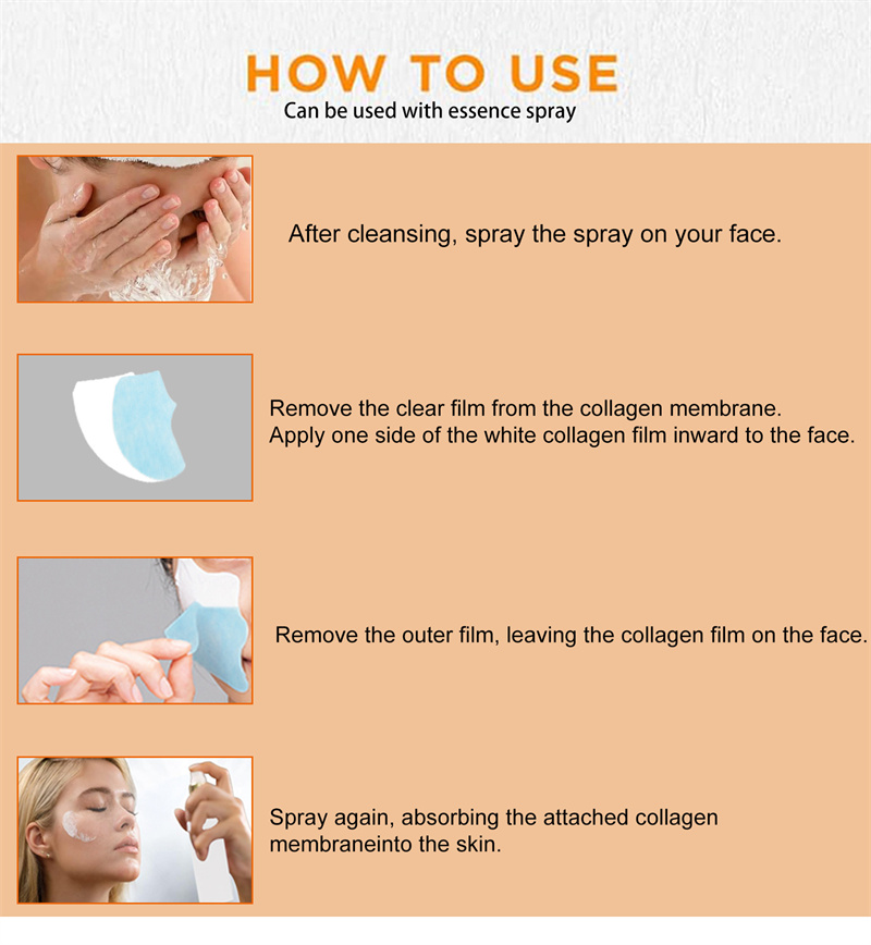 Nano Collagen Membrane Paper Soluble Facial Mask Forehead Cheek Sticker ...