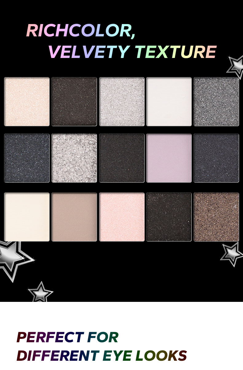 BEAUTY GLAZED 15 Color Vintage Tone Eye Shadow Plate Cement Color Smoky ...