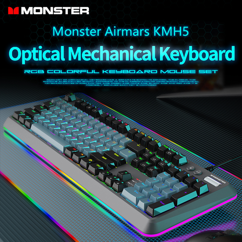 Monster Kmh 5 Mechanical Keyboard Wired ESports Game Red Axis Computer ...