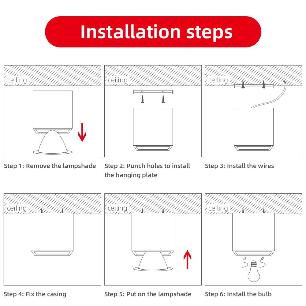 Led Downlight Surface Ceiling Pin Light E27 Replaceable Bulb Spotlight ...