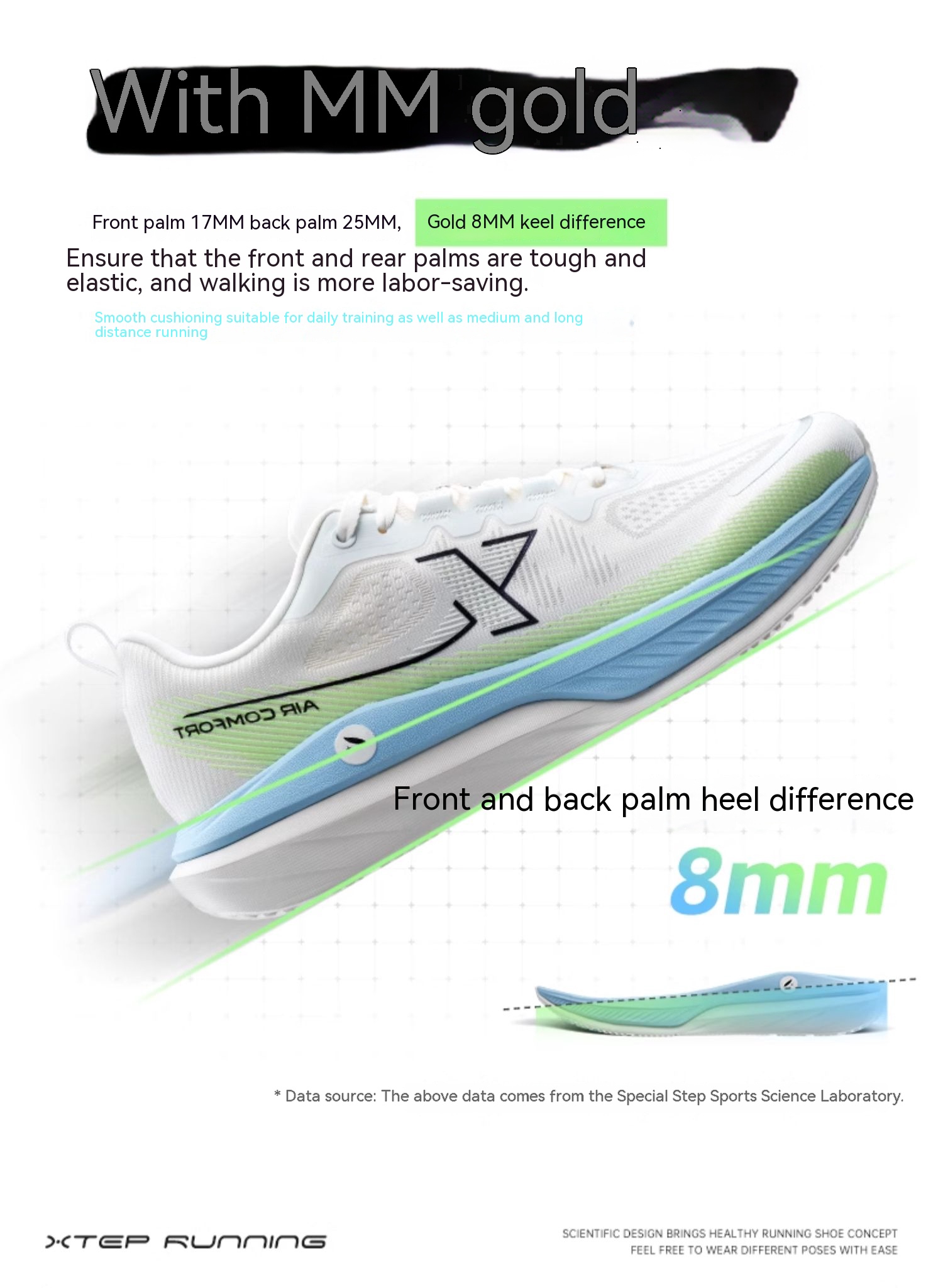 XTEP Xingyun DC Running Shoes Cushion Breathable Vitality Soft Bottom ...