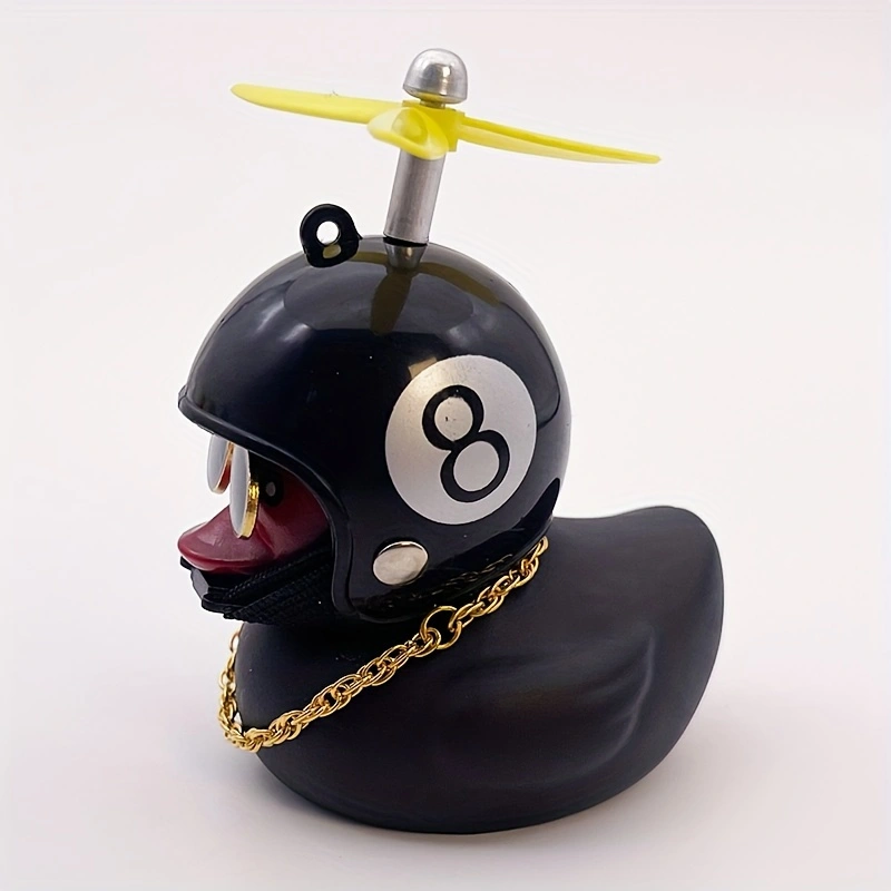 1pc Car Accessory DIY Small Black Duck Helmet Bamboo Dragonfly Wind ...