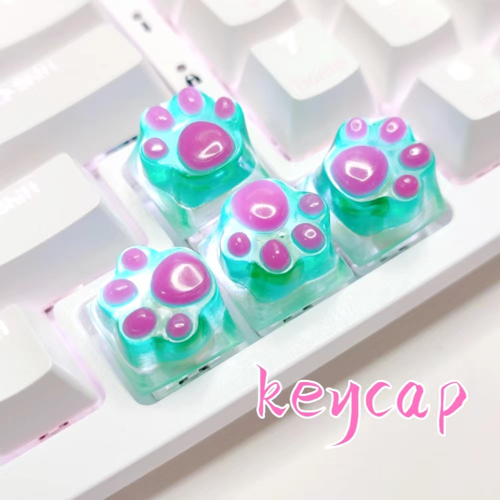 Keycap Artisan Cat Claw Resin Transparent Keycap Unique Cute for ...