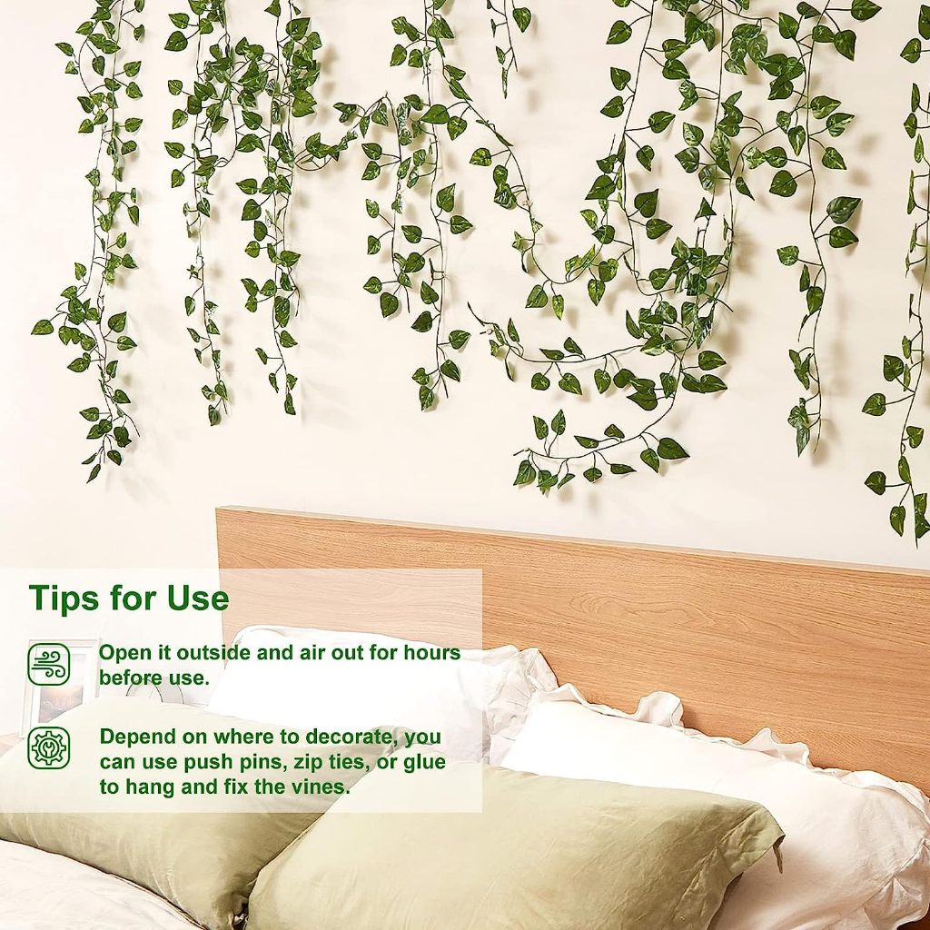 Trendy New 1pc Artificial Ivy Greenery Garland - Fake Vines Hanging ...