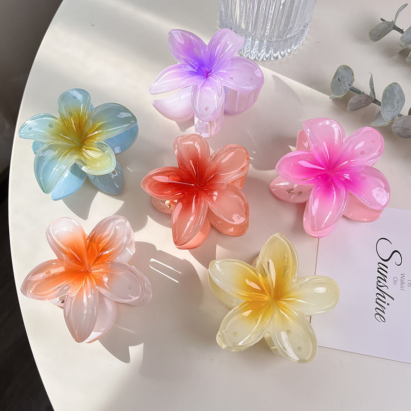 1 Pack Flower Grab Clip Gradient Color Hair Clip Back Head Hair Clip ...