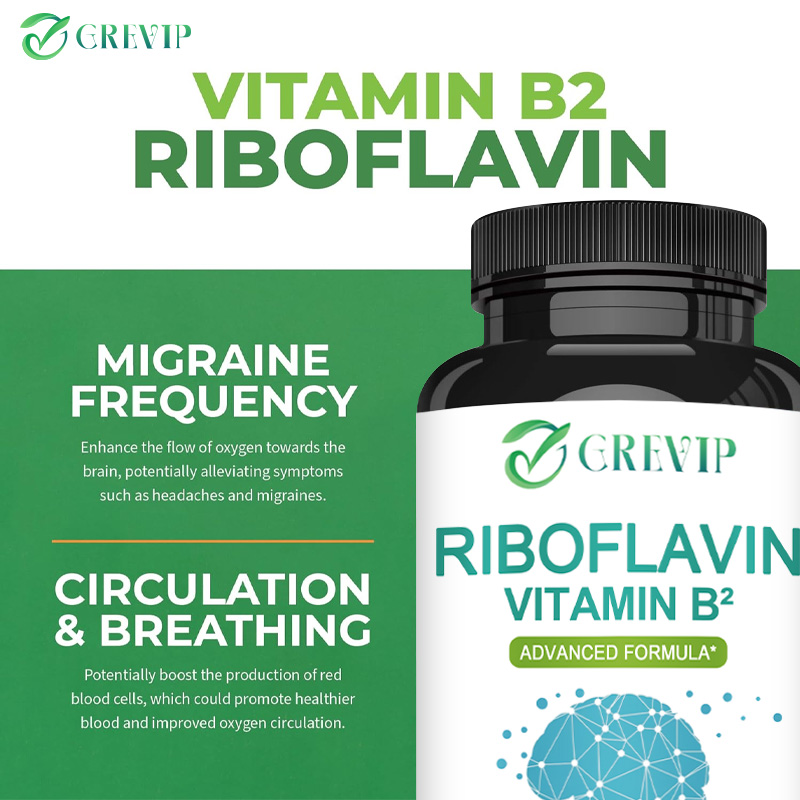 CREVIP Vitamin B2 Riboflavin Promotes Metabolism Dietary Capsules ...