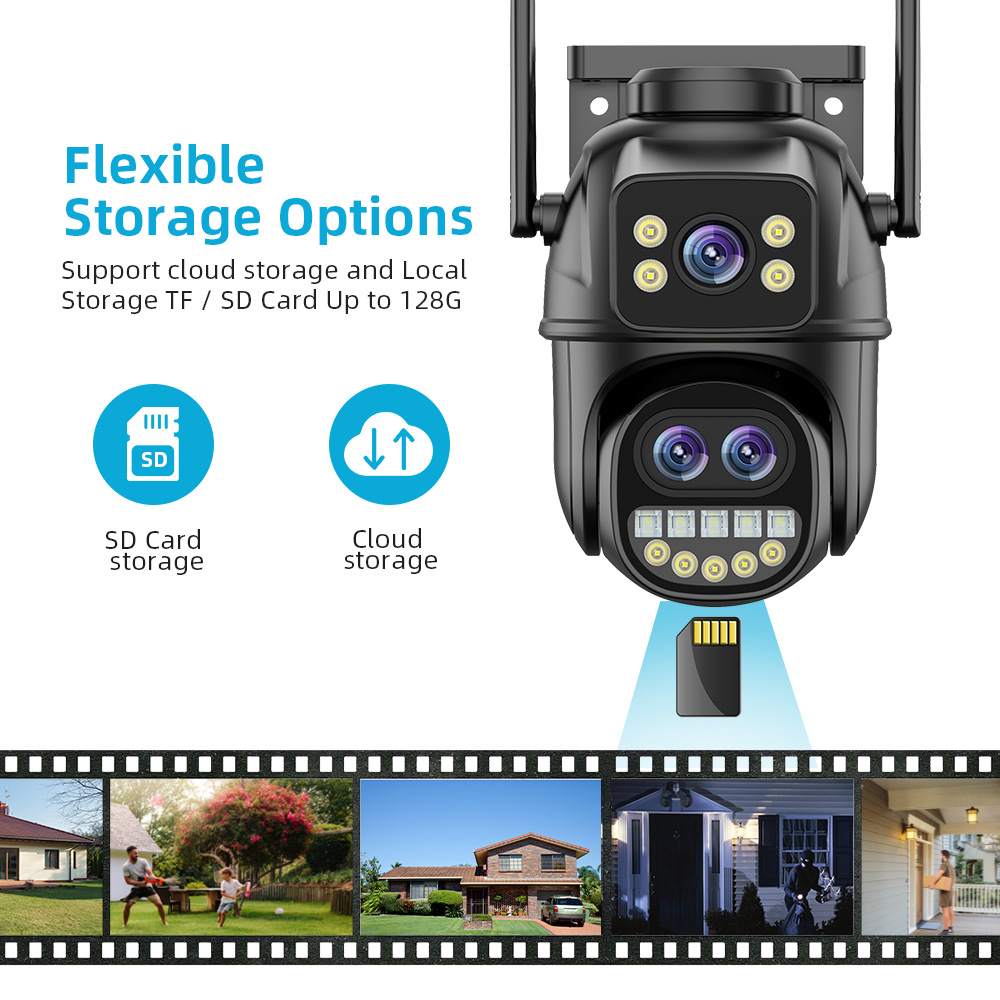 LLSEE 4K 9MP 8x optical zoom dual lens PTZ WIFI home safety outdoor 360 ...