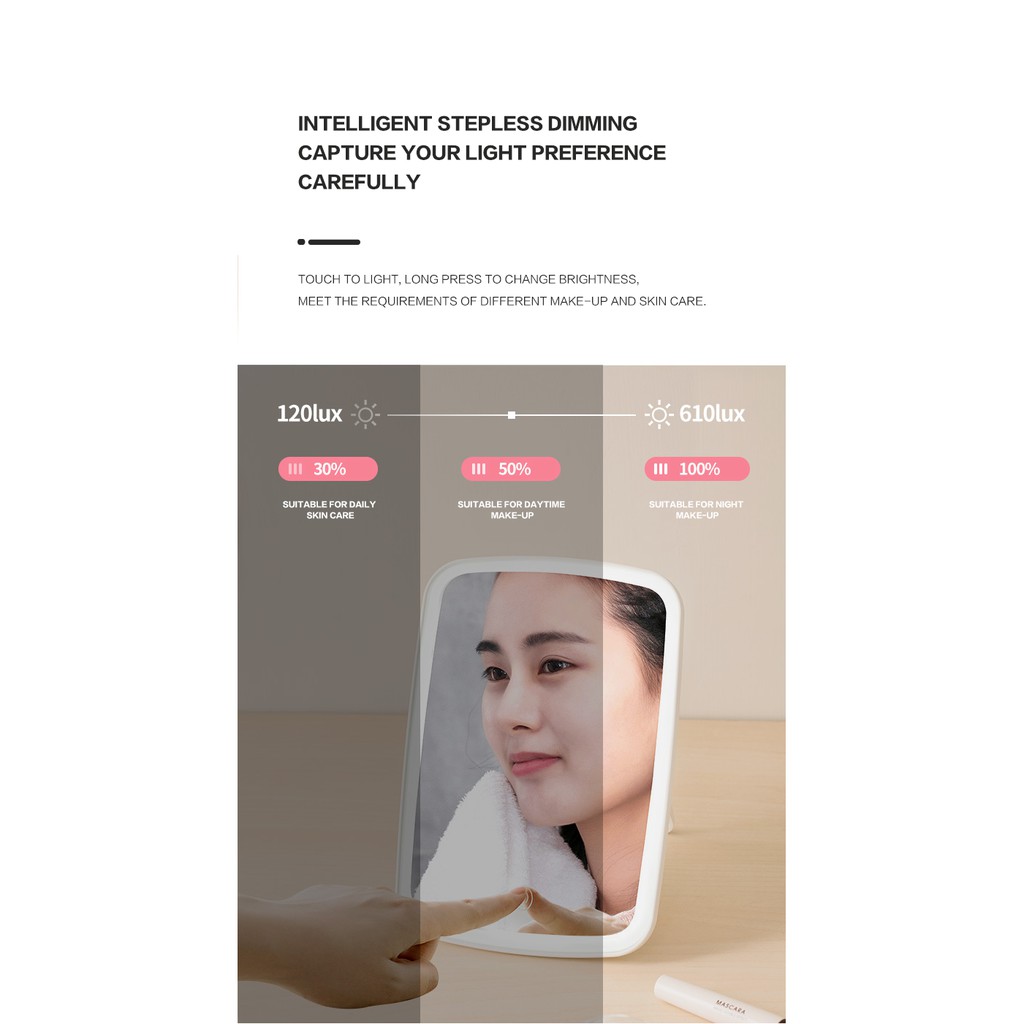 Xiaomi Mijia LED Makeup Mirror Touch Switch Control with led Light ...