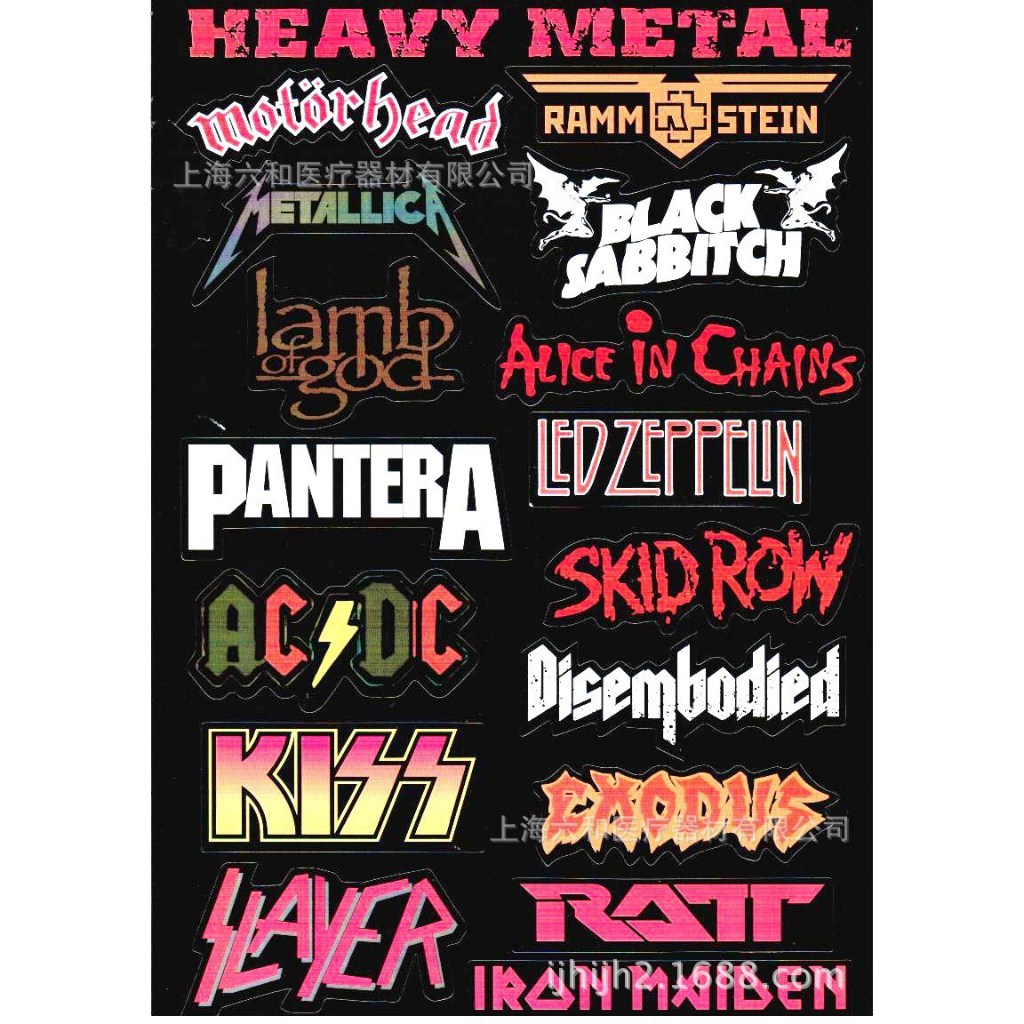 Vinyl Heavy Metal Metallic Band Logo Decal Rock Music Sticker Wall ...