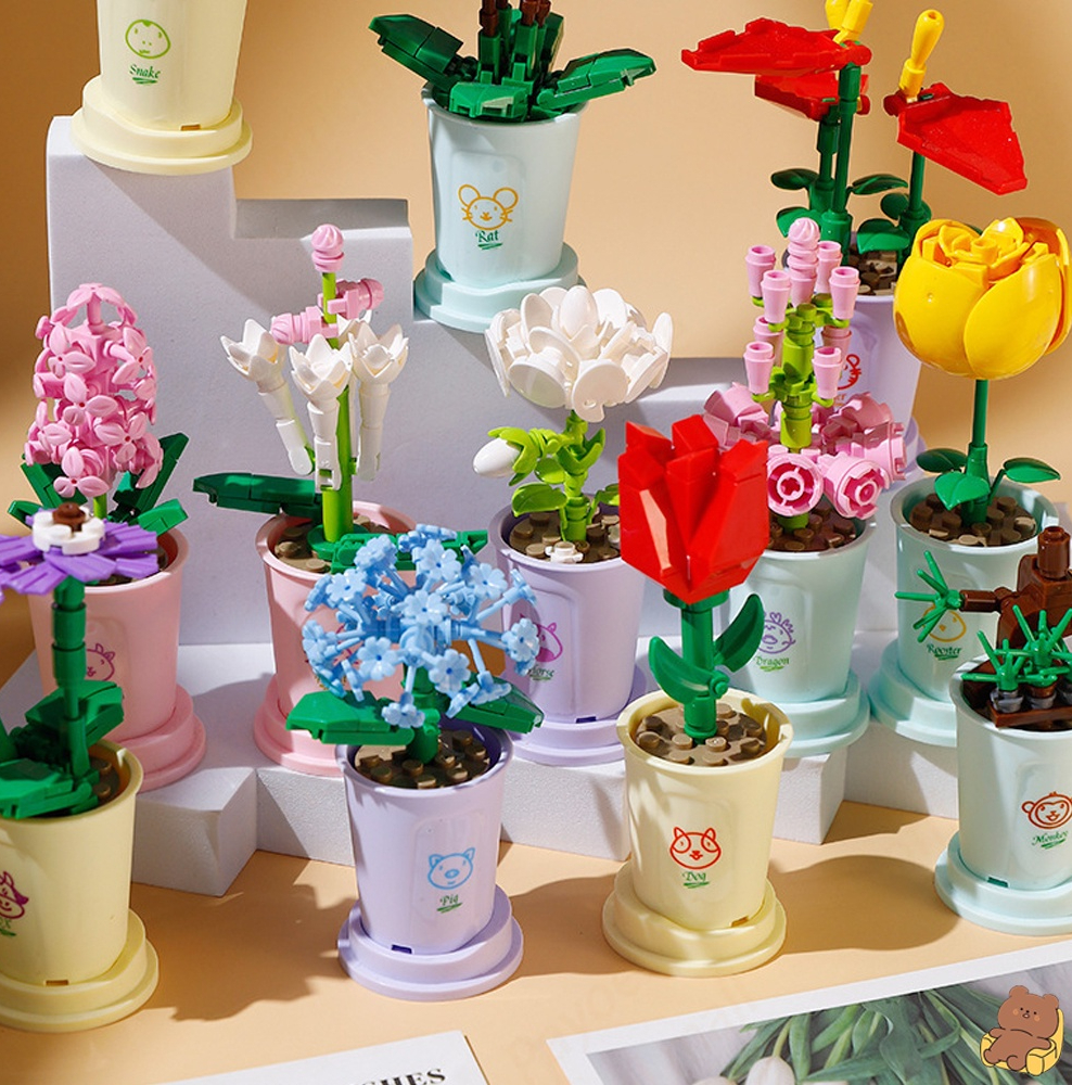 Eternal Mini Flower Building Blocks Bouquet Assembling Room Decor ...