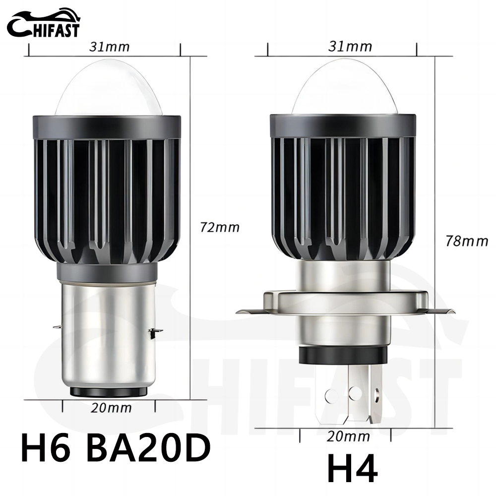 HIFAST 1PCS Motorcycle Headlight LED Bulb H4 / H6 BA20D Motorcycle ...