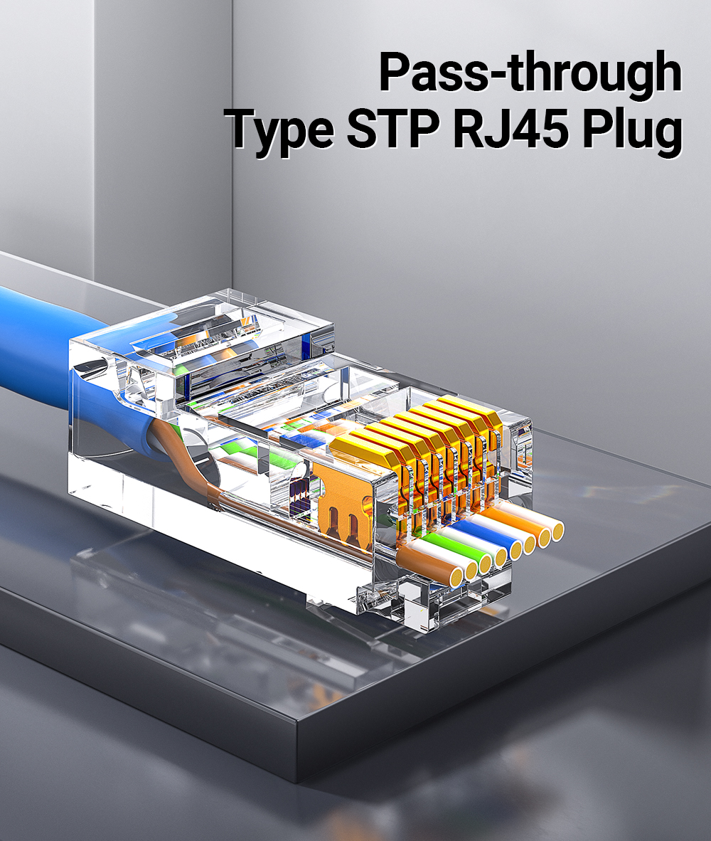 AMPCOM CAT5e RJ45 Connector 8P8C Modular Ethernet Cable RJ 45 Ends ...