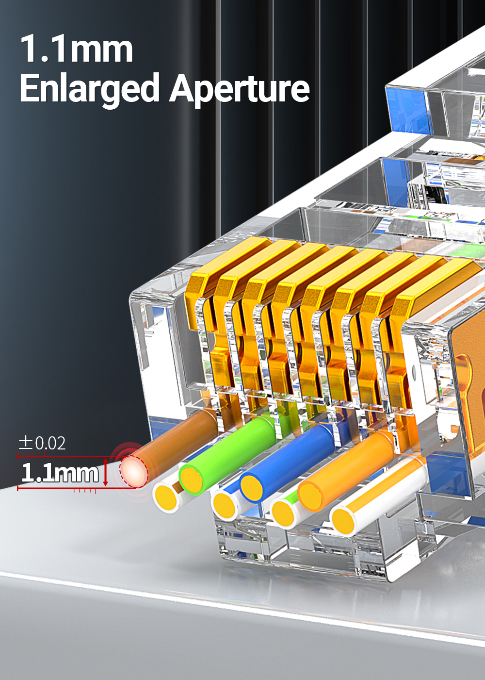 AMPCOM CAT5e RJ45 Connector 8P8C Modular Ethernet Cable RJ 45 Ends ...