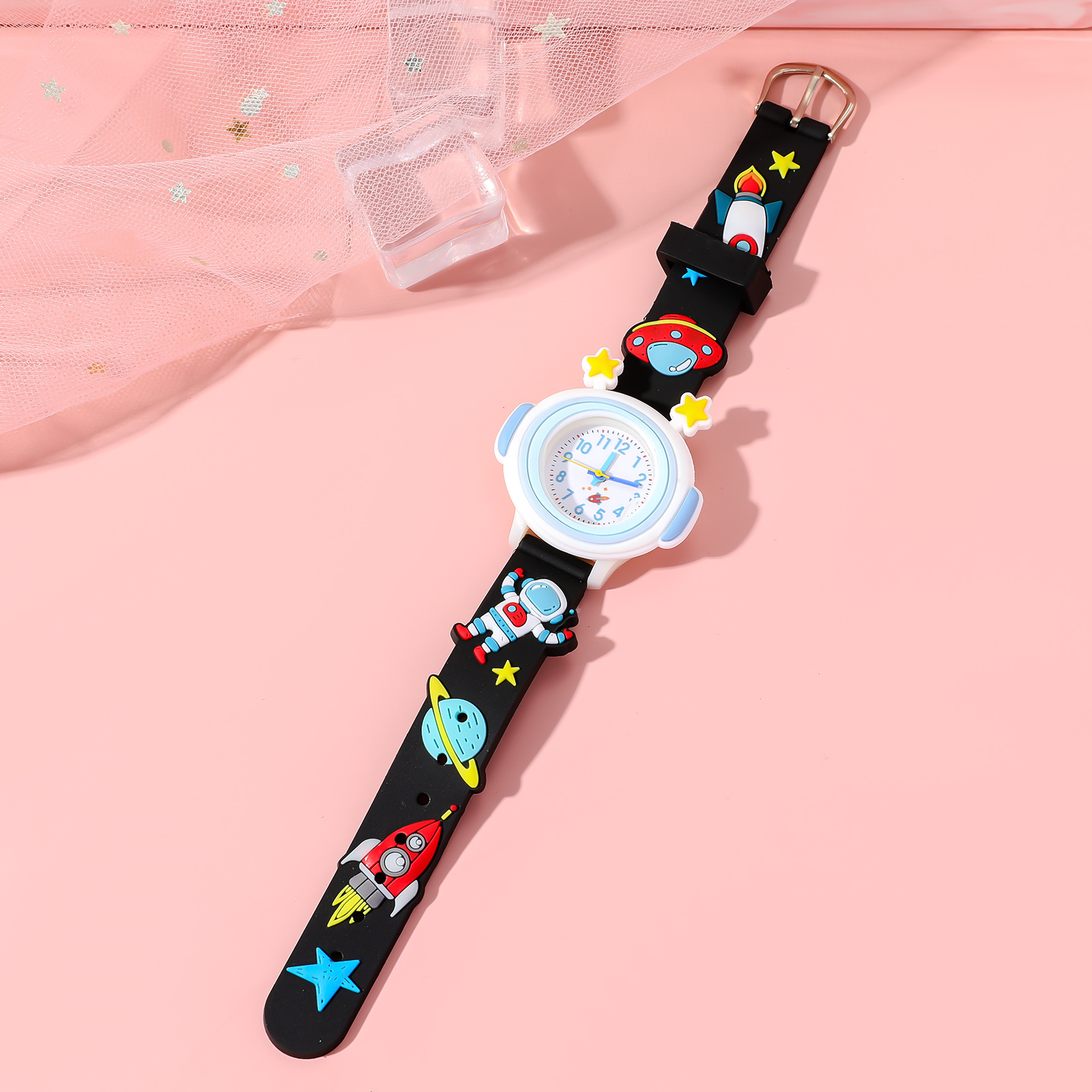 The new Children's cartoon astronaut silica gel quartz watch Children's ...