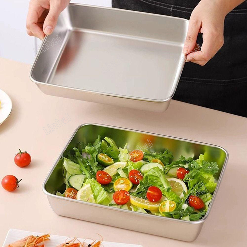 304 Stainless Steel Box Kitchen Storage Box Fresh-keeping Box with Lid ...