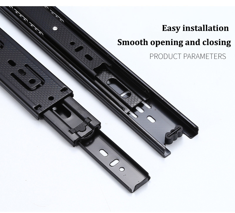UUOY Carbon Steel Drawer Guide Three-Section Slide Rail Silent Damping ...