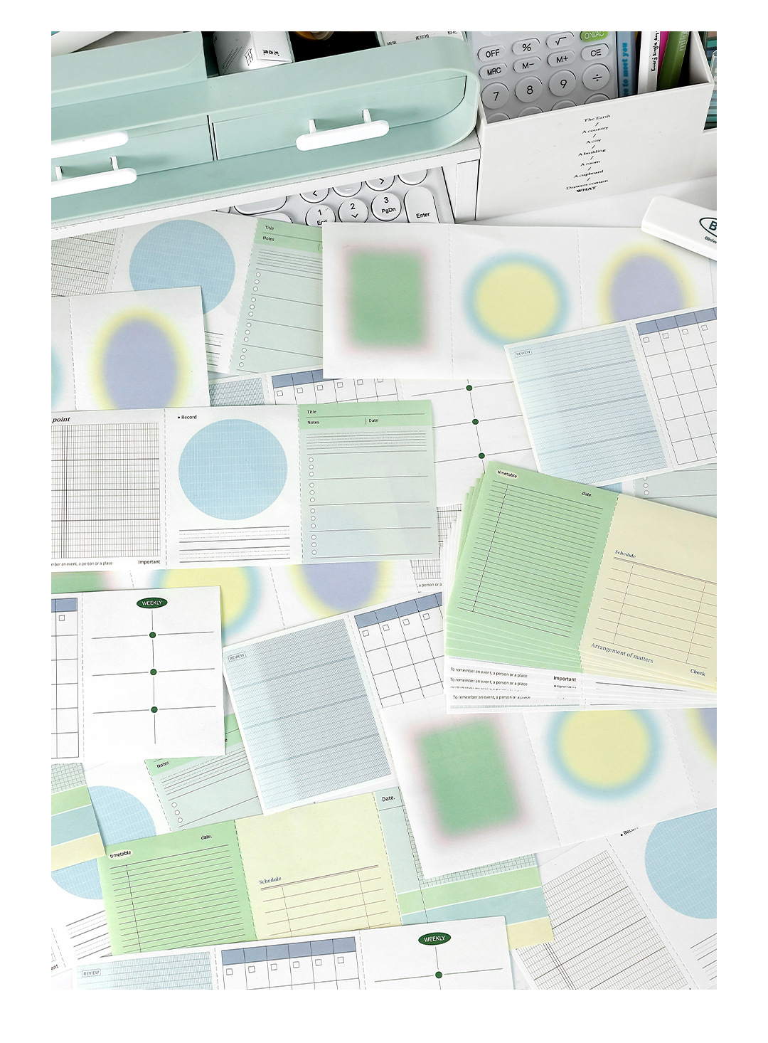 Ohaya | Ins Korean Style Tearable Three-Segment Plan Note Pad 240 Sheets Weekly Plan Simple Note ...