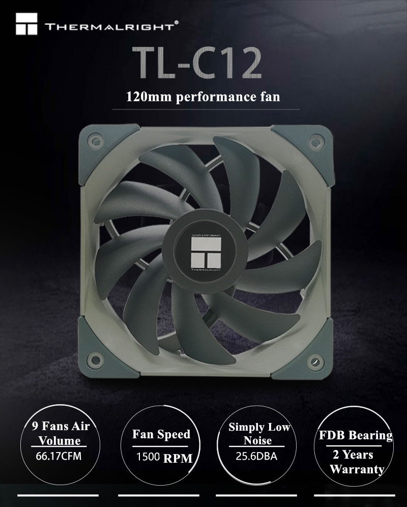 Thermalright TL-C12 4pin PWM 120mm Cooling fan 5V 3PIN ARGB Desktop PC ...
