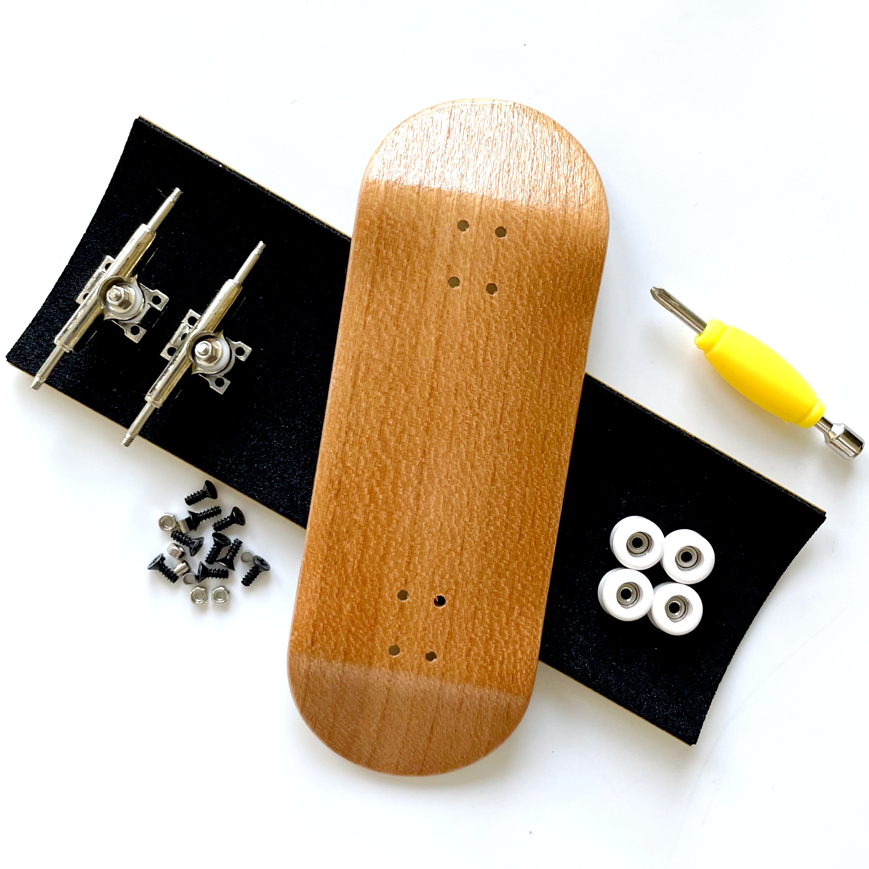 34mm Wooden Fingerboard Set with Double Axle Trucks Bearing Wheels for ...