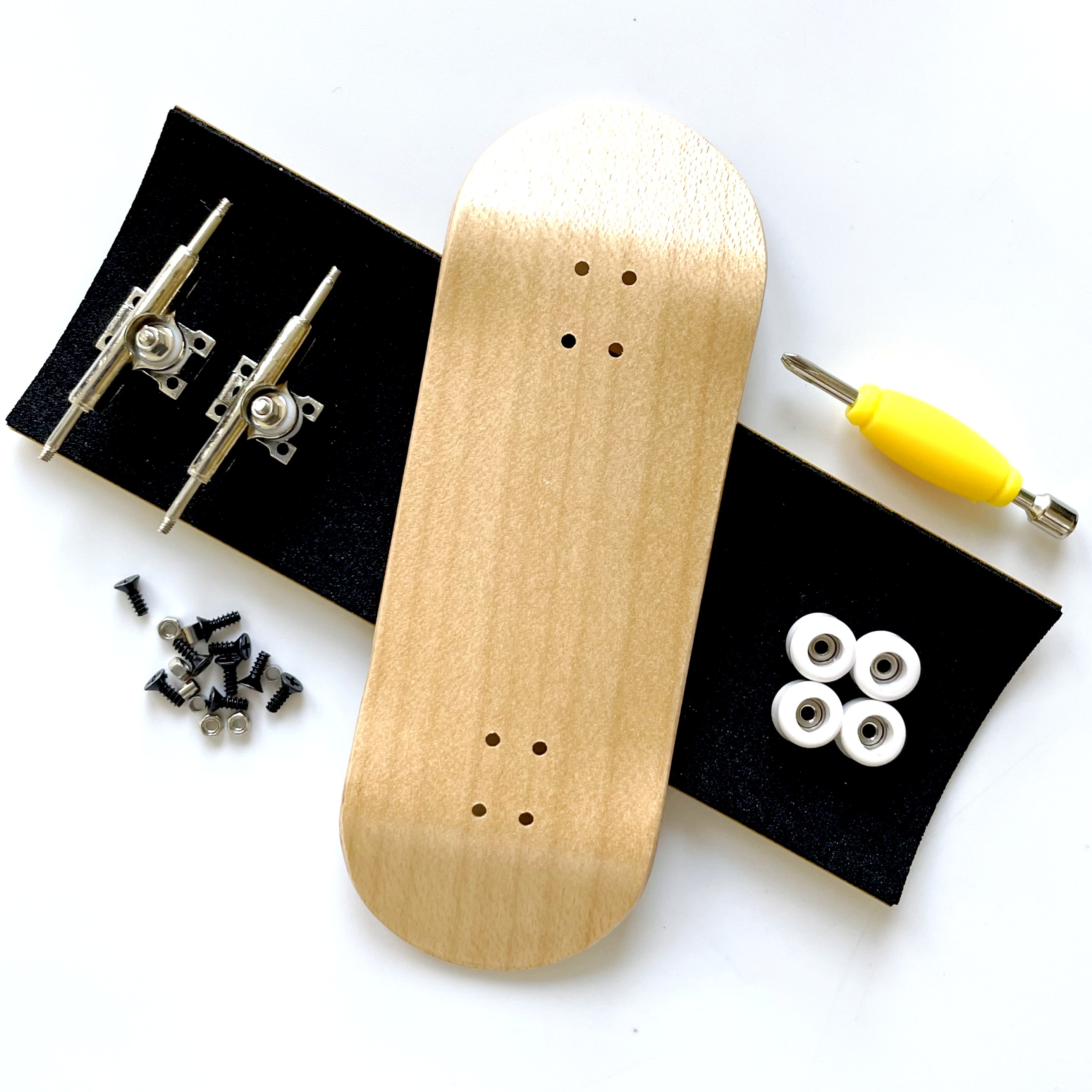 34mm Wooden Fingerboard Set with Double Axle Trucks Bearing Wheels for ...
